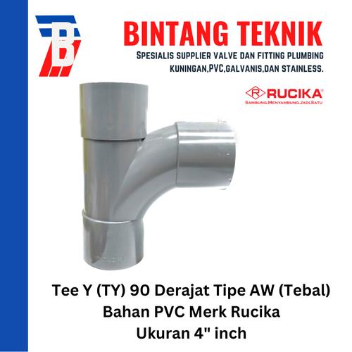 Jual Large Radius Tee Y 4" x 4" inch PVC Rucika AW - Jakarta Barat ...