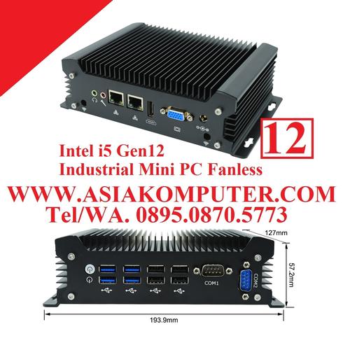 Jual Industrial Mini PC i5 2lan 2serial 2com Fanless Gen12 Asiakom ...