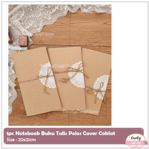 Jual 24 lembar Notebook Buku Tulis Polos Cover Coklat For Journaling ...