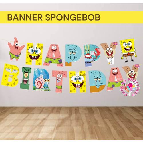 Jual Bunting Flag SPONGEBOB SQUAREPANTS / Banner Ulang Tahun Spongebob ...