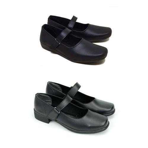 Jual Sepatu Pantofel Sekolah Wanita Hitam Flat/Sepatu kantor ...