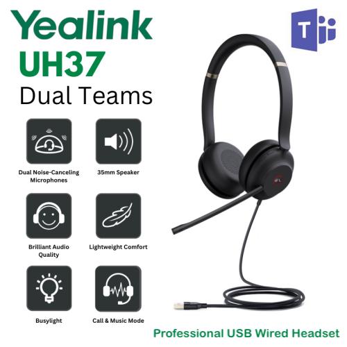 Jual Yealink UH37 Dual - Proffesional USB Wired Headset (USB-A) - Kab ...