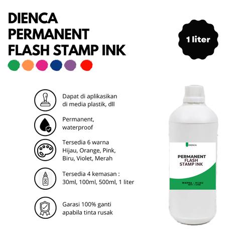 Promo Tinta Permanen Stempel Flash Otomatis Dienca Official 1 Liter ...