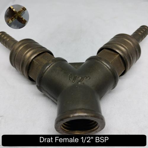 Jual Y (Wye) coupler 3/8" OD X 1/2" F. Brass, model Rectus - Jakarta ...