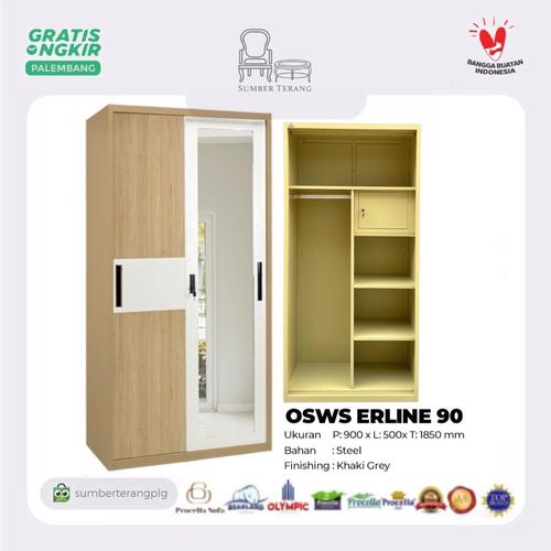 Jual Lemari Baju Steel Wardrobe Lemari Pakaian Plat Besi 2 pintu Sliding Olympic Olymsteel OSWS ...