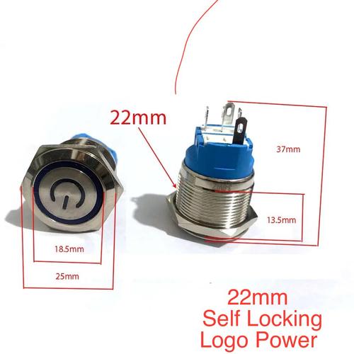 Jual Saklar Latching 220V 22mm Logam Push Button Switch Stainless Steel ...