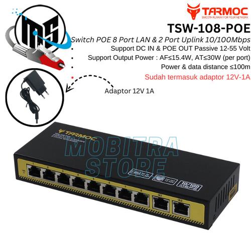 Jual Tarmoc TSW-108-POE | Switch POE 12V 24V 48V IP Camera CCTV ...