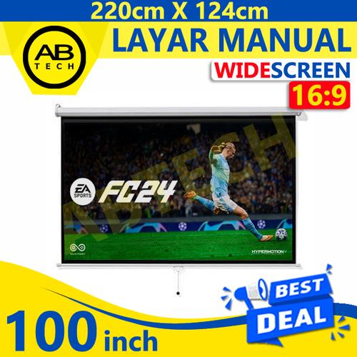 Jual Screen Projector Manual 100" Ratio 16:9 Widescreen - Layar ...
