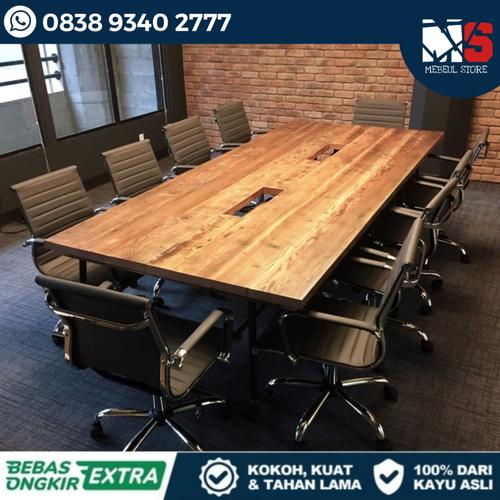 Jual meja meeting kayu jati - meja meeting kantor - meja rapat kayu ...