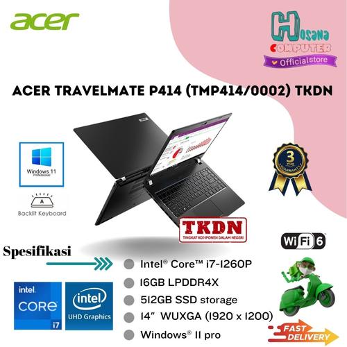 Promo ACER TRAVELMATE P414 (TMP414/0002) TKDN - I7 1260P 16GB 512GB SSD ...