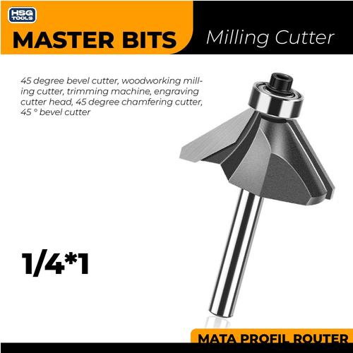 Jual MASTER BIT MATA PROFIL ROUTER 45° CHAMFERING CUT BEVEL CUTTER 1 ...