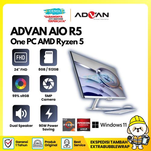 Jual Advan One PC AIO R5 All In OnePC AMD Ryzen 5 5500 U 8GB/512GB Windows 11 komputer Advan AIO ...