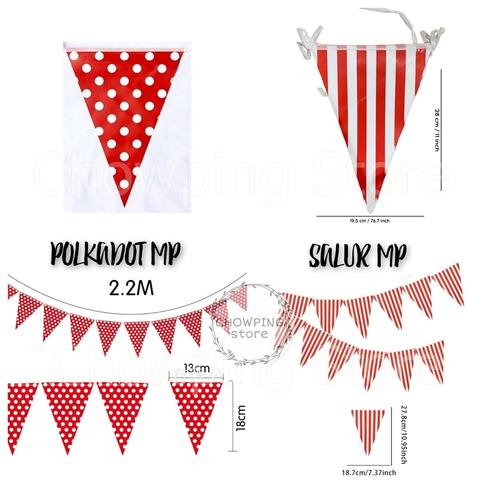 Jual Bunting Flag Segitiga Polkadot Salur / Banner Segitiga Polkadot ...