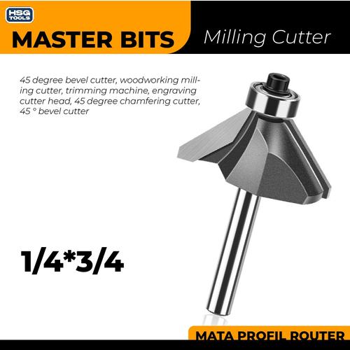 Jual MASTER BIT MATA PROFIL ROUTER 45° CHAMFERING CUT BEVEL CUTTER 1 ...