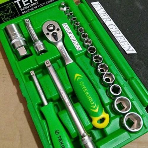 Jual TEKIRO KUNCI SHOCK SET 21 pcs . Stang Mata Kunci Sok set Rachet ...