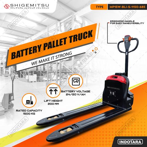 Promo Shigemitsu Electric Hand Pallet 1.5Ton MP15W-BLI-S-1150-685 Cicil ...