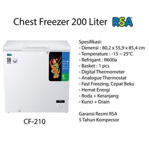 Jual Chest Freezer RSA CF-210 / CF210 200 Liter Freezer Box RSA ...
