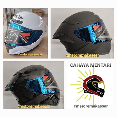 Jual Helm MLA Crypton Full Face Flat Visor Iridium Blue SNI Model Mirip ...