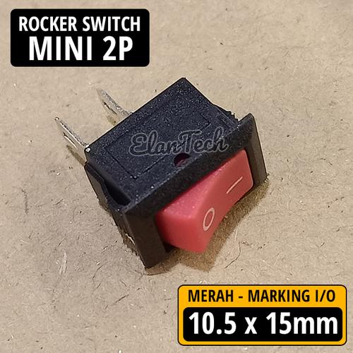 Jual Saklar ON OFF MINI 2P Rocker Switch Tombol Power 2 Pin - 2P Merah ...