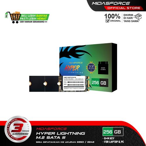 Jual SSD M.2 SATA 256GB Midasforce Hyperlightning - Tanpa Baut ...