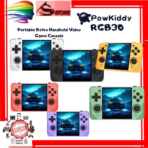 Promo POWKIDDY RGB30 Portable Retro Handheld Video Game Console Classic ...