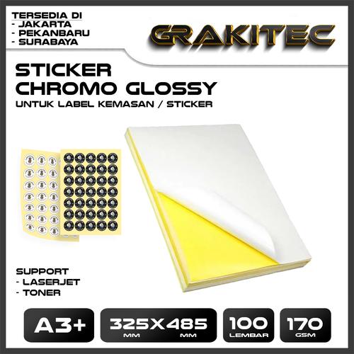 Jual Grakitec Sticker Chromo Glossy / Doff A3+ Isi 100 Lembar & 300 ...