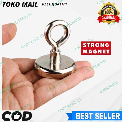 Jual Magnet Neodymium Bulat Besar 150KG Strong Magnet Fishing with hook ...