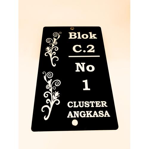 Jual custom papan alamat rumah akrilik uv laser cut - Double Tape ...