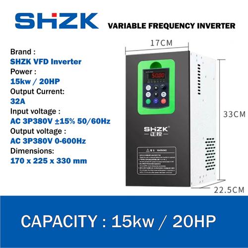 Jual Inverter SHZK 15KW 380V 3Phase 3P 20HP VFD Variable Frequency ...