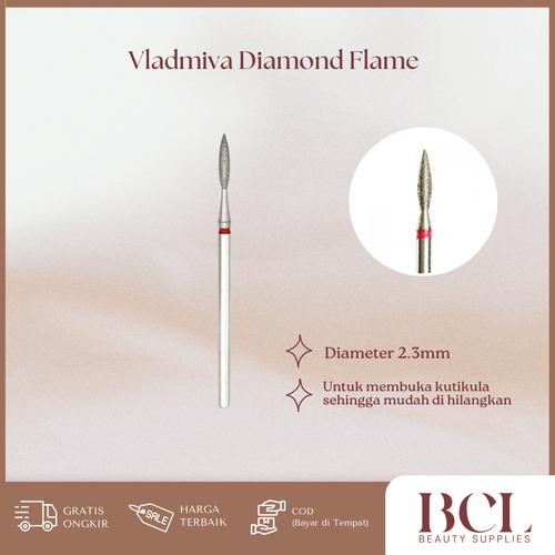 Jual Vladmiva Diamond Flame Bit 2.3mm Nail Manicure Drill Bits - Red ...