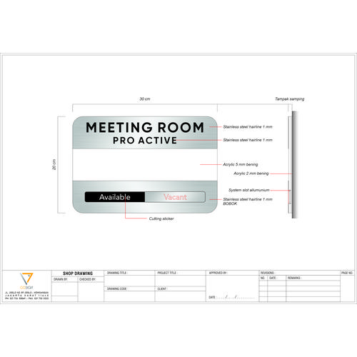 Jual Nama Ruang Meeting / Meeting Room signage Uk. 30cm x 20cm ...