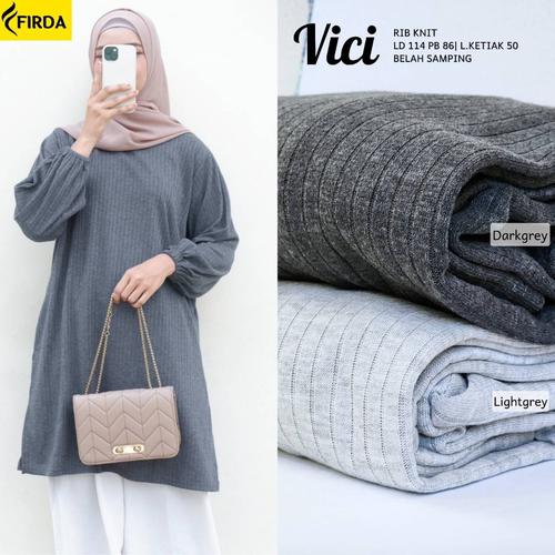 Jual new viciii blouse tunik baju atasan wanita kaos knit modis casual simpel kekinian - Kota ...