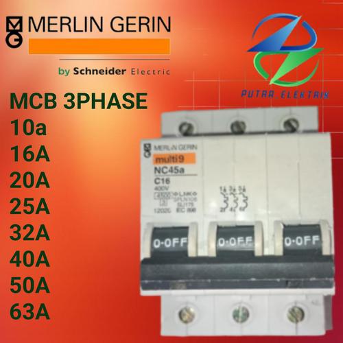 Jual MCB 3PHASE merlin gerin - 63A - Kota Surabaya - putra_elektrik | Tokopedia