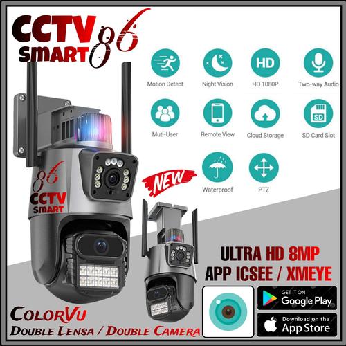 Jual IP Camera CCTV ICSEE 8MP Dual Lens Outdoor Kamera Wifi Outdoor ...