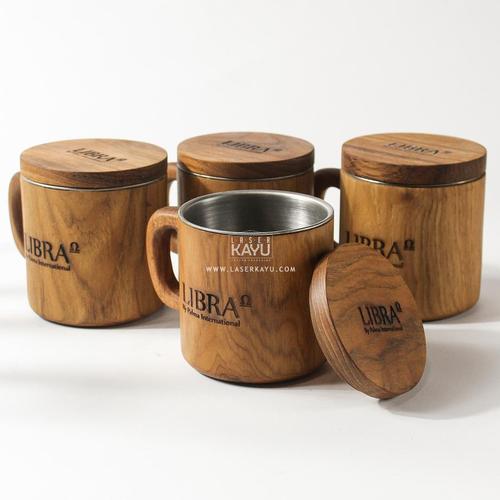 Jual Mug Gelas Kayu Jati Kustom Laser - Kab. Jepara - Laser Kayu ...