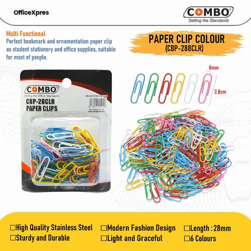 Jual Penjepit Kertas / Paper Clip Besar / Trigonal Paper Clip Warna ...