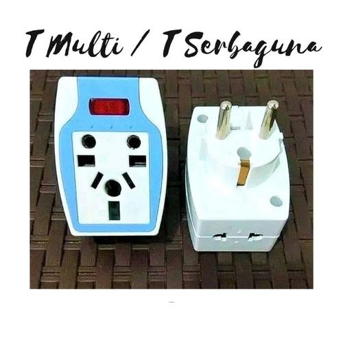 Jual Travel Adaptor Adapter Steker T Colokan Plug Multi 2 Kaki LED SNI ...