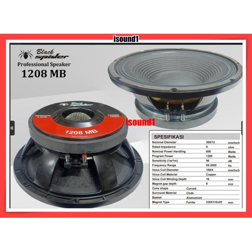 Jual SPEAKER BLACK SPIDER 12 INCH 1208 MB KOMPONEN BLACKSPIDER 1208MB ...