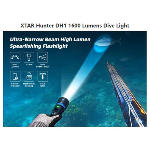 Jual XTAR Hunter DH1 1600 Lumens Dive Light Fullset, Senter Selam ...