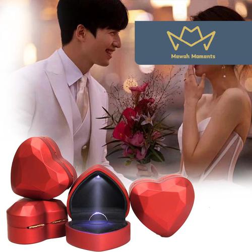 Jual Dengan Lampu LED KotakCincin Bentuk Hati Box Kotak Perhiasan Kotak ...