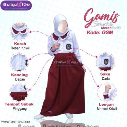 Jual READY Gamis Seragam Sekolah Anak SD Merah Putih Pramuka Shafiya ...
