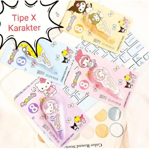 Jual Tipe X Karakter Sanrio Kuromi Hello Kitty Tip Ex Correction Tape 8 ...