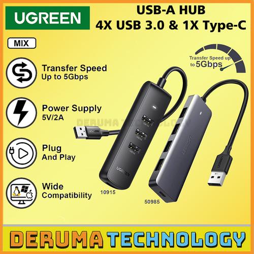 Jual UGREEN USB Hub 4 Port Adapter USB 3.0 High Speed 5Gbps 50985 Untuk Data Transfer Keyboard ...