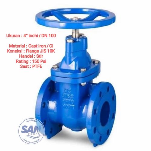 Jual Gate Valve 4" inch DN100 Cast Iron - Kab. Sidoarjo - SAN POMPA ...