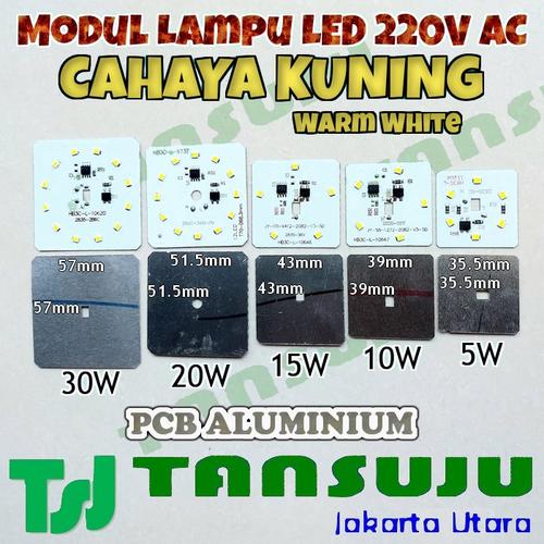 Jual Modul Lampu LED Cahaya Kuning Warm White 220V AC 30W 20W 15W 10W ...