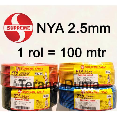 Jual Kabel Tunggal 1x2.5mm 100mtr Kabel Supreme NYA 2.5mm 100meter ...
