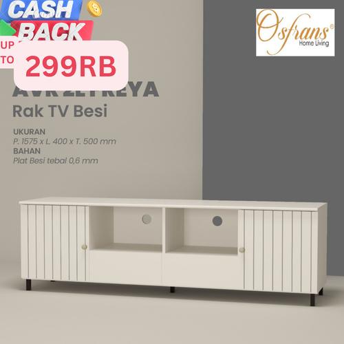 Jual Meja Rak Lemari TV Rangka Besi / Tempat Penyimpanan/ AVR BESI - AVR2L MARBLE 01 - Kab ...