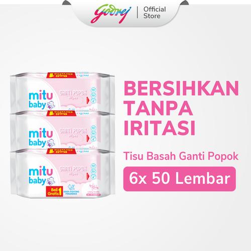 Promo Mitu Baby Tisu Basah Ganti Popok White 50s Buy 1 Get 1 Free isi 3 ...