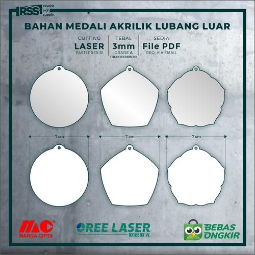 Promo Bahan Medali Akrilik 7cm tebal 3mm | Model Bulat - Segilima ...