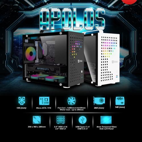 Jual Casing PC Gaming Hose Apolos Mini ITX / Micro ATX Type-C - Hitam ...